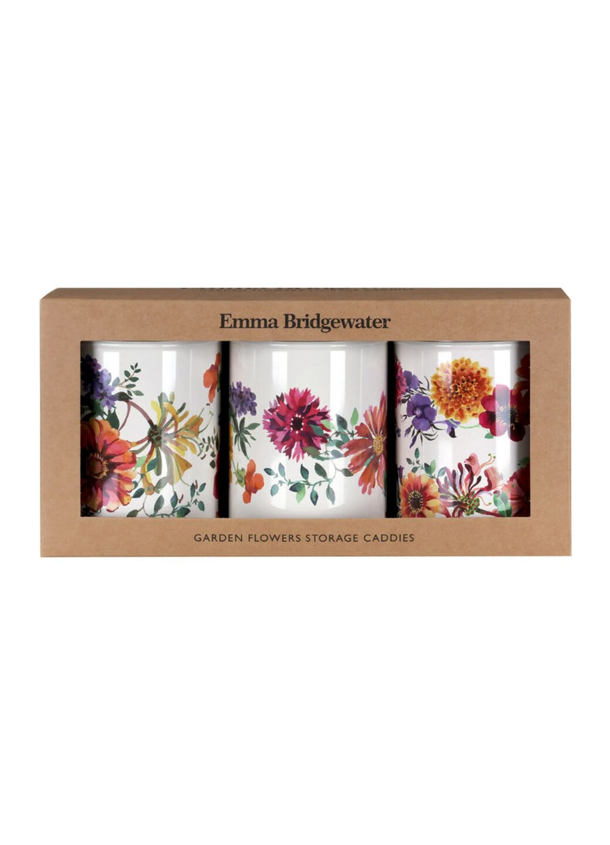 Garden Flowers Set Of 3 Round Tin Caddies – Emma Bridgewater UK